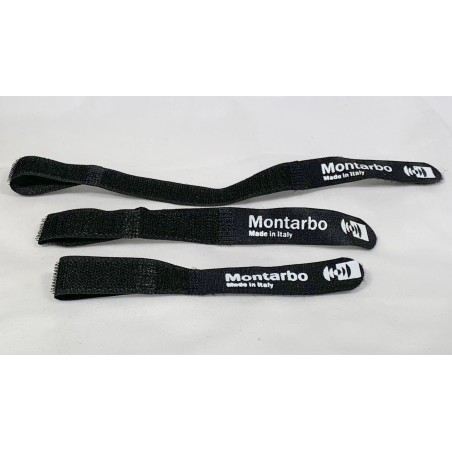 Set 3 Pz Fascette Velcro fermacavi con logo Montarbo per cavi, diam. 25mm
